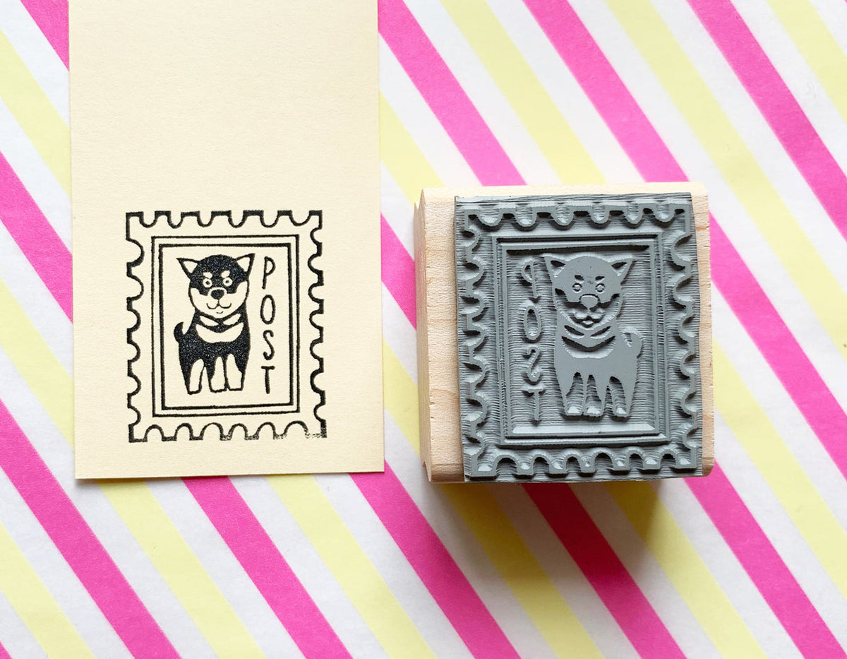 dog rubber stamp | postage stamp | shiba inu post stamp | japanese ani ...
